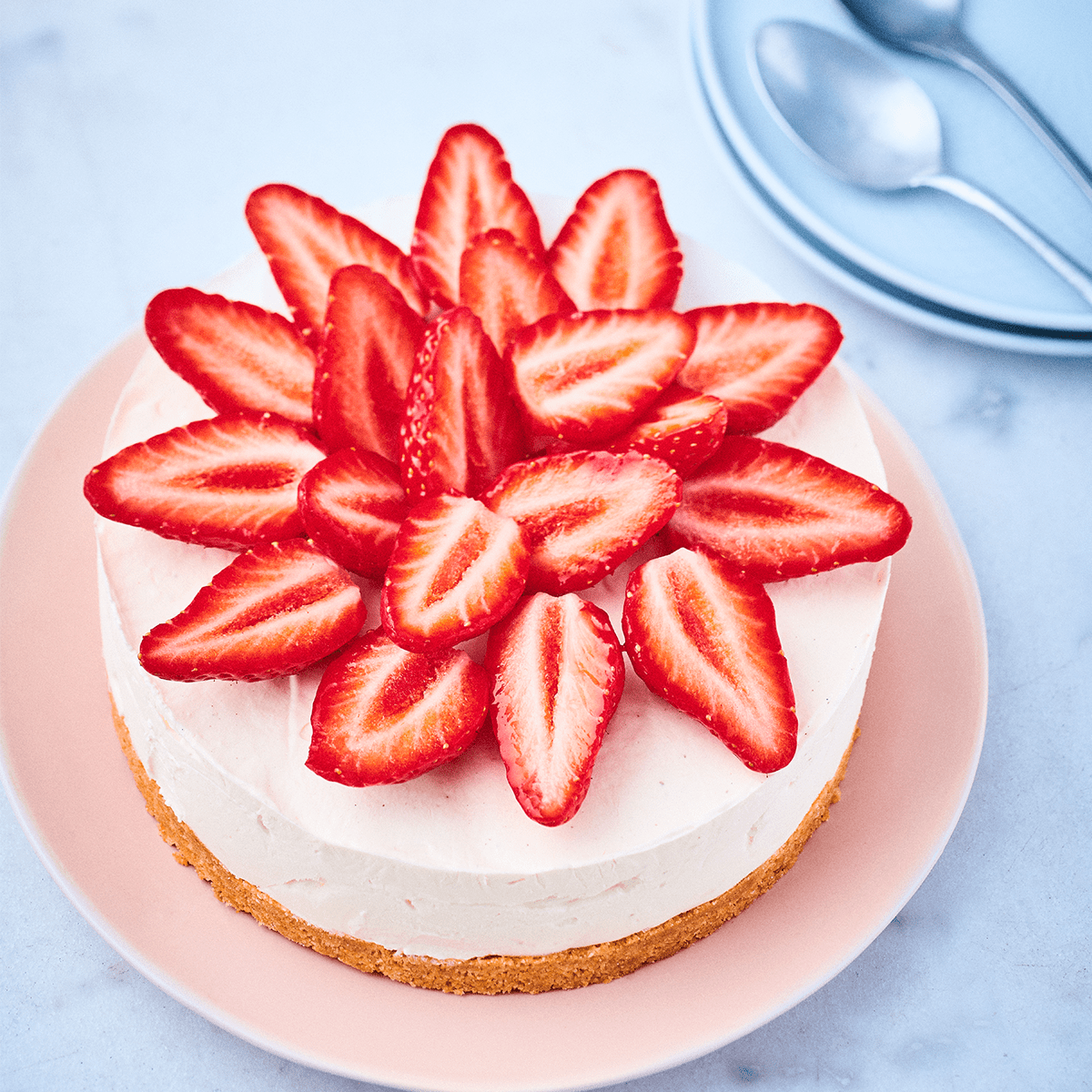 Recette - Cheesecake fraise | Lactalis Foodservice