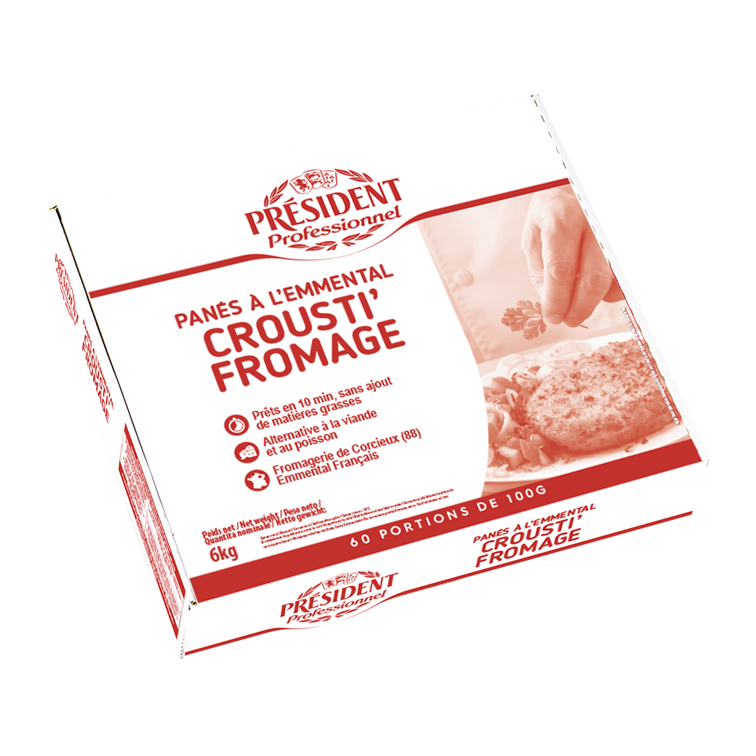 Crousti'fromage Panés Emmental Surgelés | 100gr x 60 panés | Lactalis ...