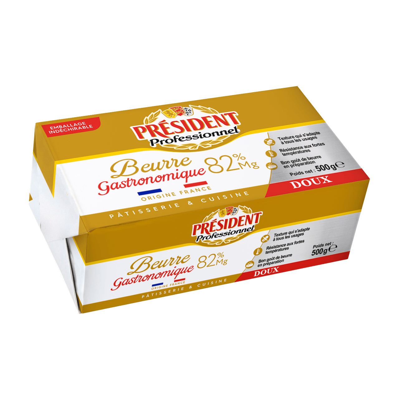 Beurre Gastronomique Doux | Plaquette 500gr | Lactalis Foodservice
