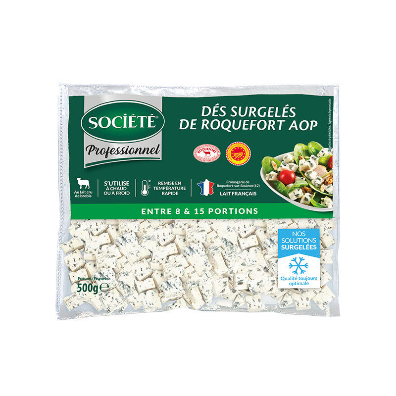 Dés de Roquefort Surgelés | Sachet 500gr | Lactalis Foodservice