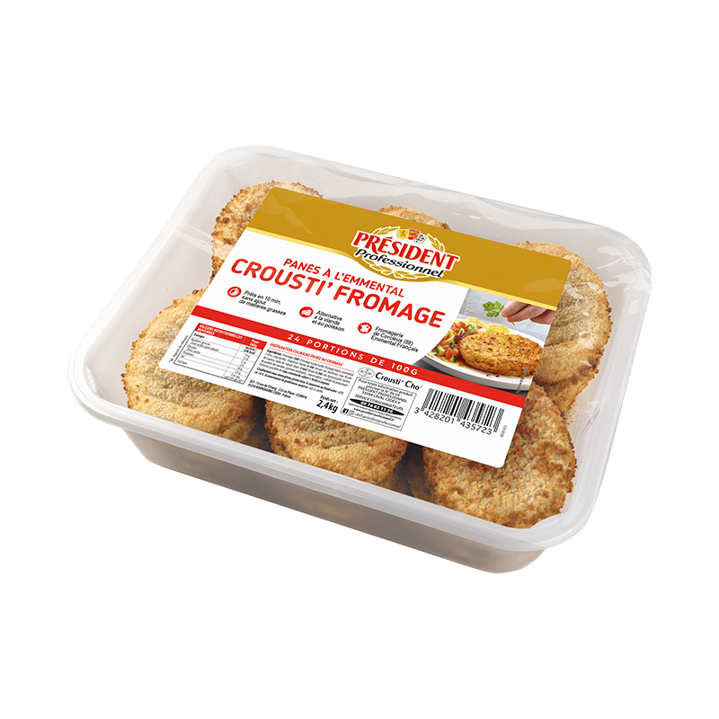 Crousti'fromage Panés frais à l'emmental | 100gr x24 panés | Lactalis ...