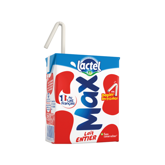 Lactel MAX Lait Entier | Briquette 20cl | Lactalis Foodservice