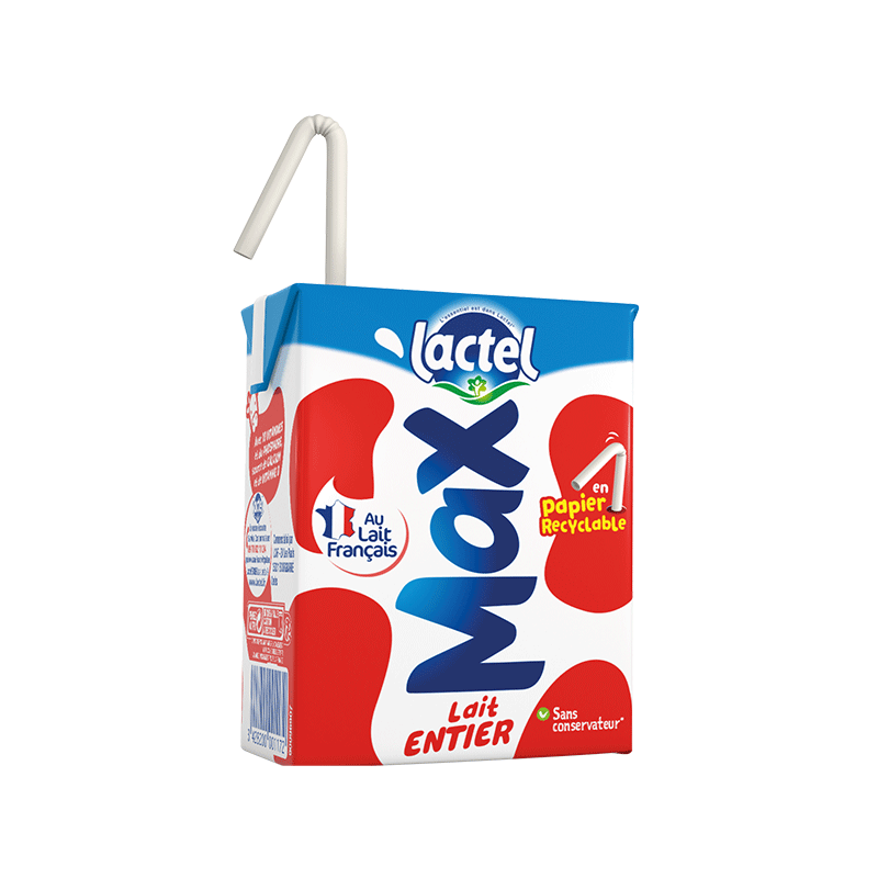 Lactel MAX Lait Entier | Briquette 20cl | Lactalis Foodservice