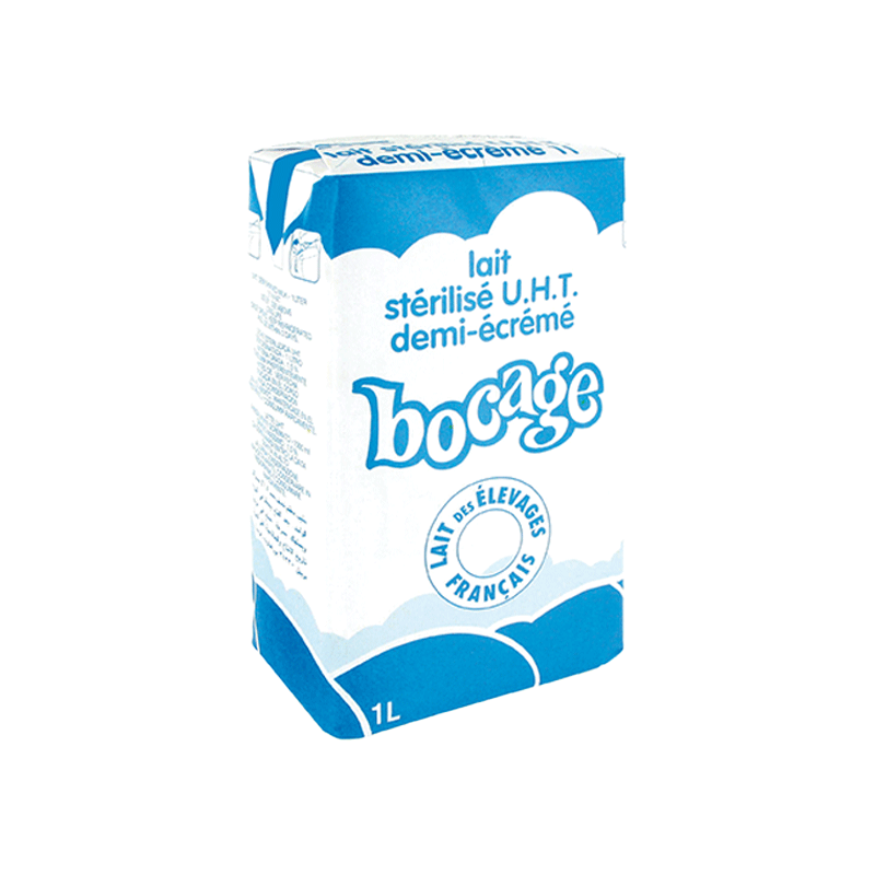 Lait Demi-Écrémé UHT Bocage | Brique 1L | Lactalis Foodservice