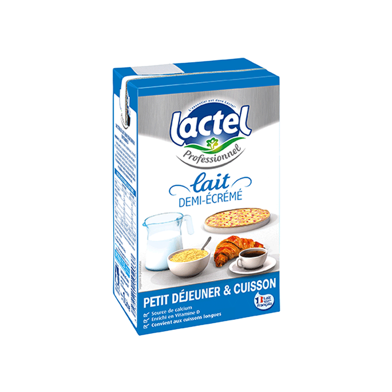 Lait Demi-Écrémé UHT Lait de France | Brique 1L | Lactalis Foodservice
