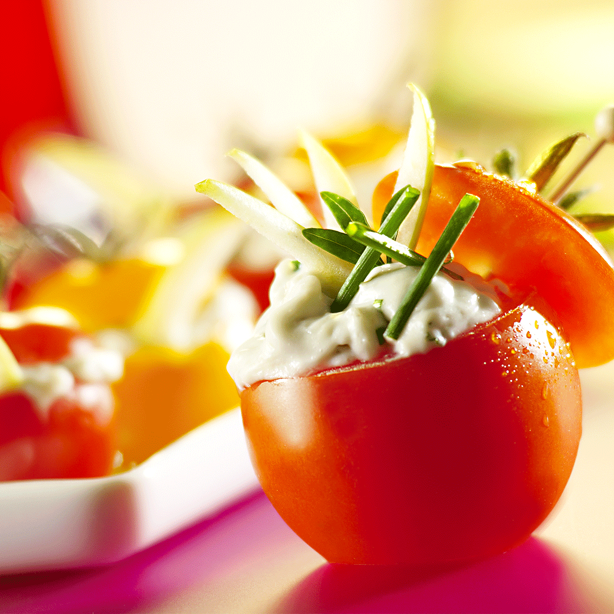 Recette - Tomate Cocktail Farcie | Lactalis Foodservice