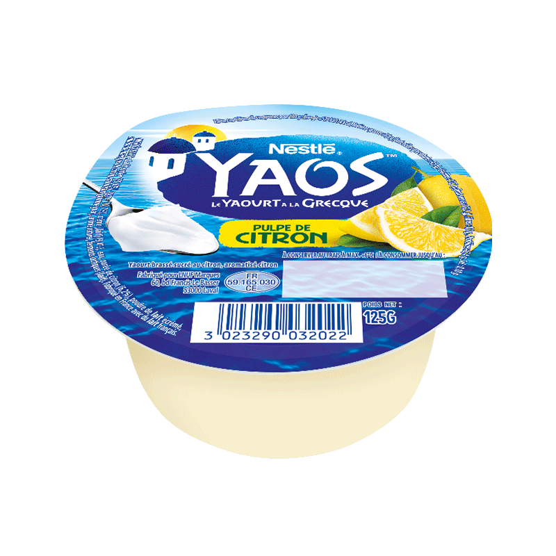 YAOS Yaourt à la Grecque Citron | Pot 125gr | Lactalis Foodservice