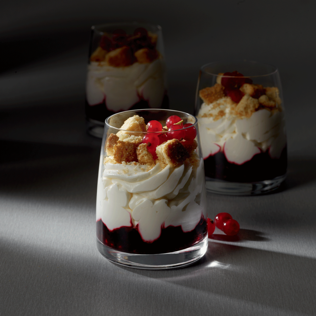 Recette - Verrine de cheesecake aux Myrtilles | Lactalis Foodservice
