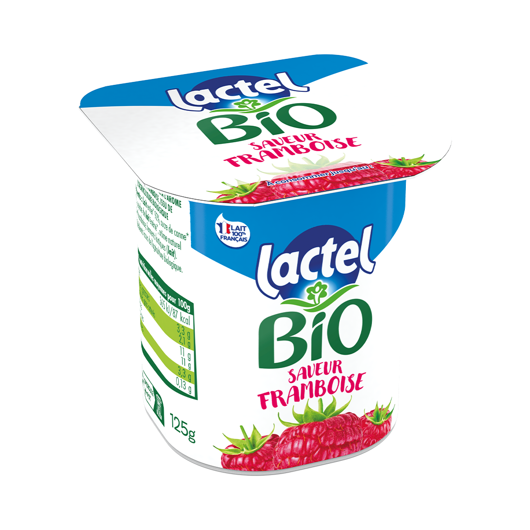 Yaourt aromatisé saveur framboise BIO | Pot 125gr | Lactalis Foodservice